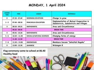 RUTH CLASS schedule for Junior high school | PPTX