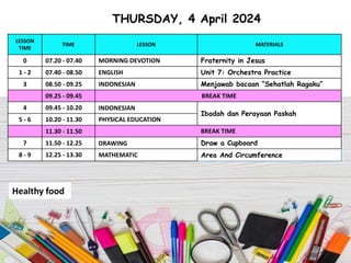 RUTH CLASS schedule for Junior high school | PPTX