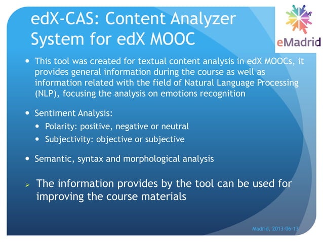 «Ejemplos de herramientas que nos facilitan las analíticas de aprendizaje en MOOCs», por Ruth ...