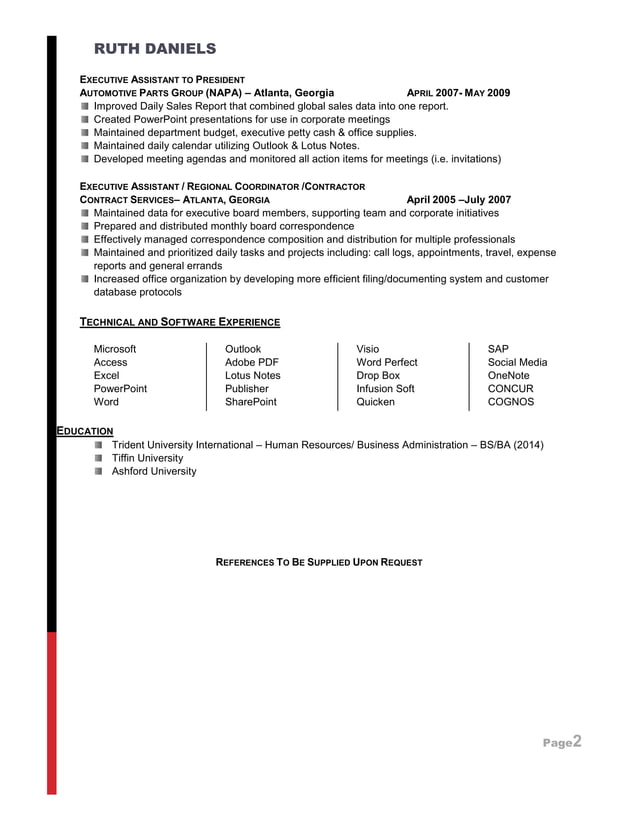 Ruth daniels resume - april 2013 - updated | DOCX | Business ...