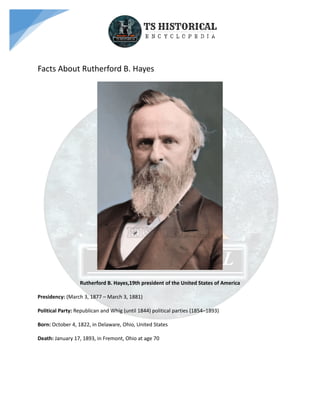 Rutherford B. Hayes, 19th president of the United States of America ...