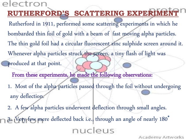 Rutherford gold foil experiment | PPTX | Chemistry | Science
