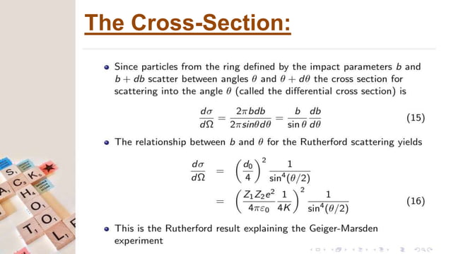 Rutherford scattering & scattering cross section | PPT