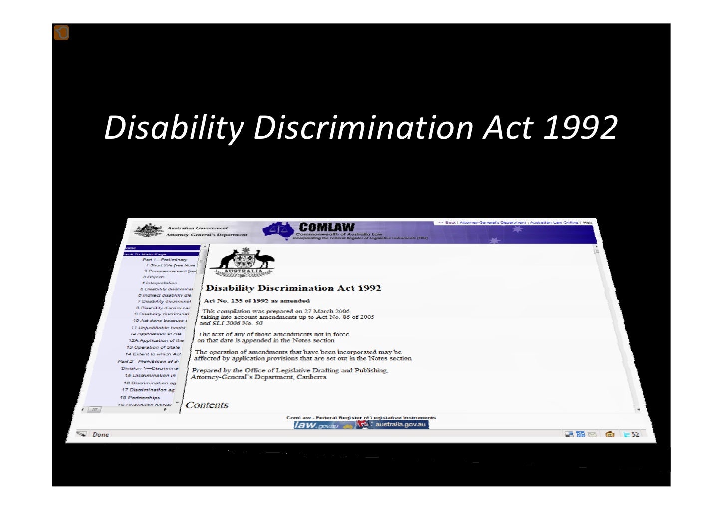 Disability Discrimination Act 1992 