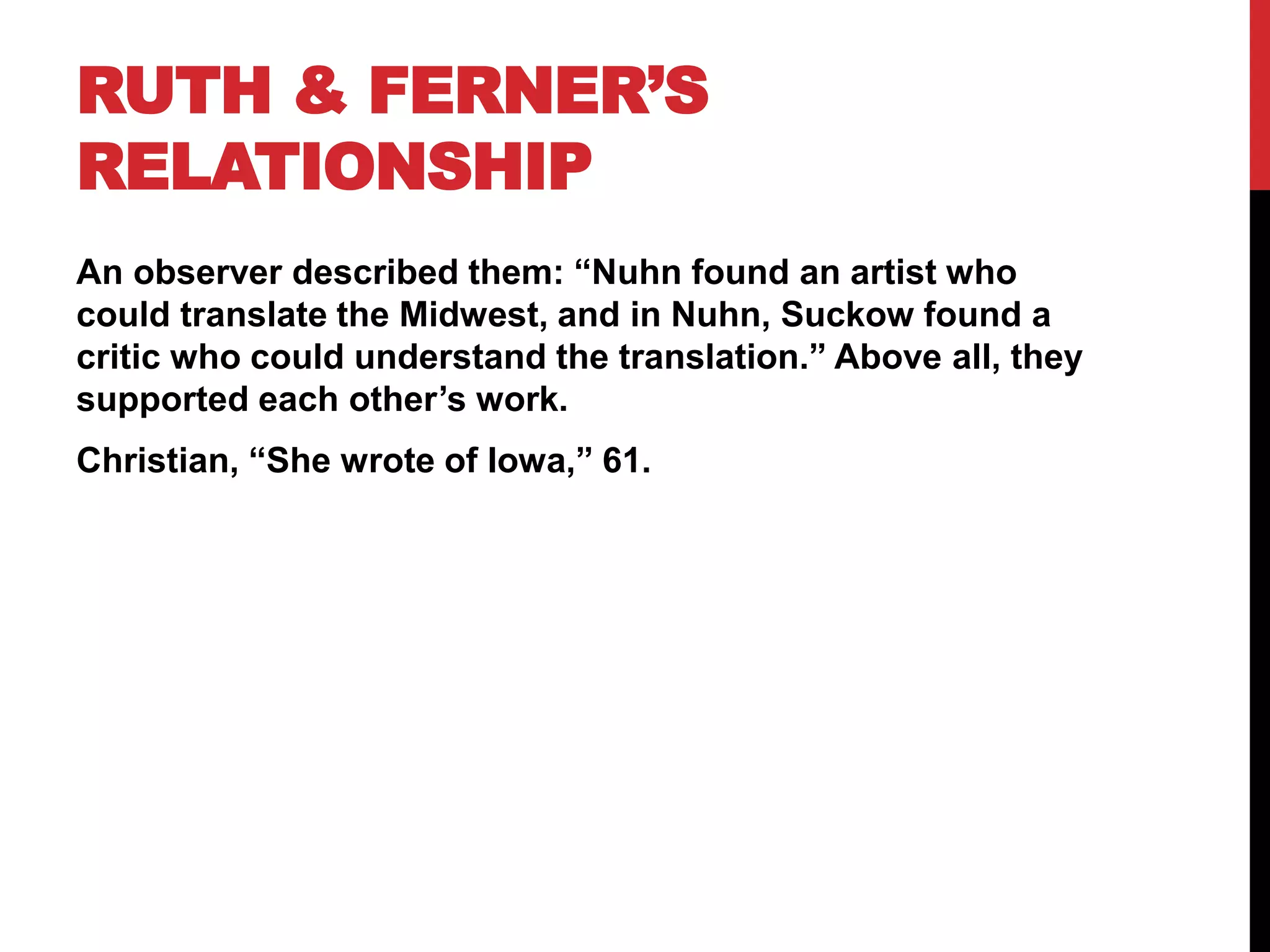 Ruth Suckow Intro ppt c dargan | PPT