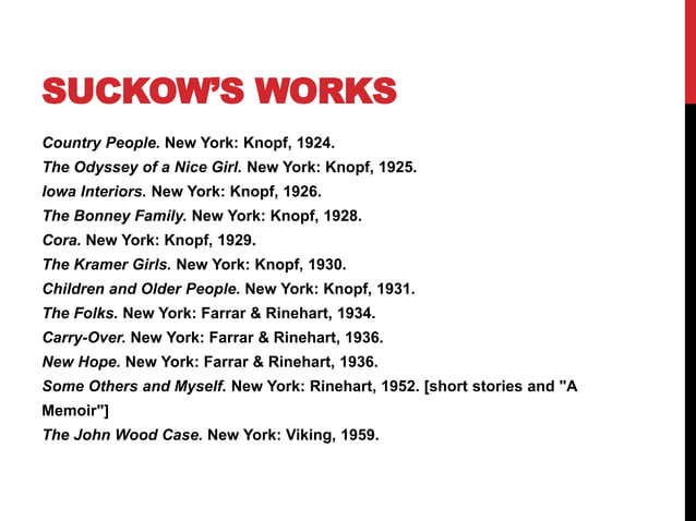 Ruth Suckow Intro ppt c dargan | PPT