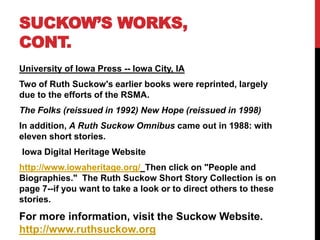 Ruth Suckow Intro ppt c dargan | PPT