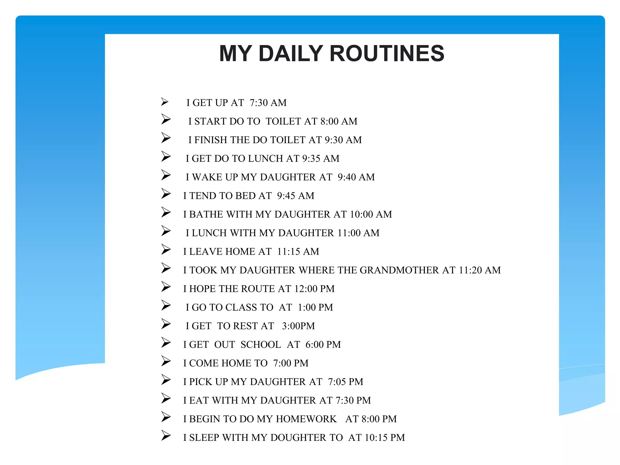 DAILY ROUTINE | PPT
