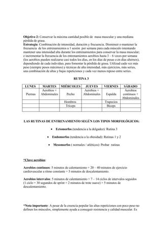 Rutinas De Entrenamiento Para DefinicióN Muscular | DOC