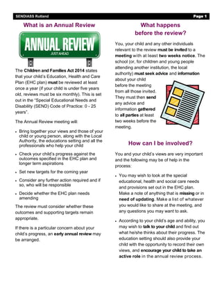 Introduction to Annual Reviews (EHCP) | PDF