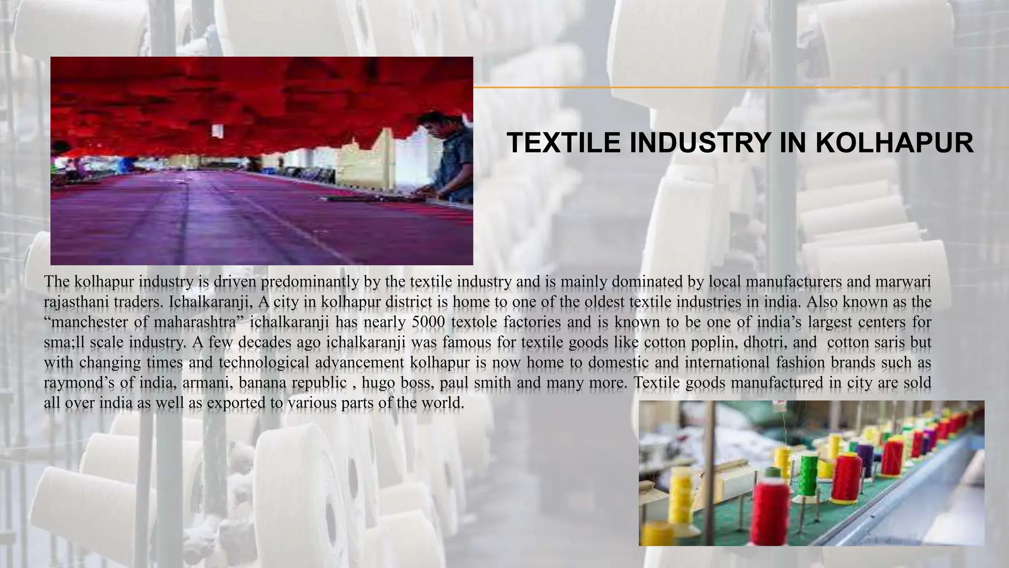 Economy development of textile industry in kolhapur | PPTX