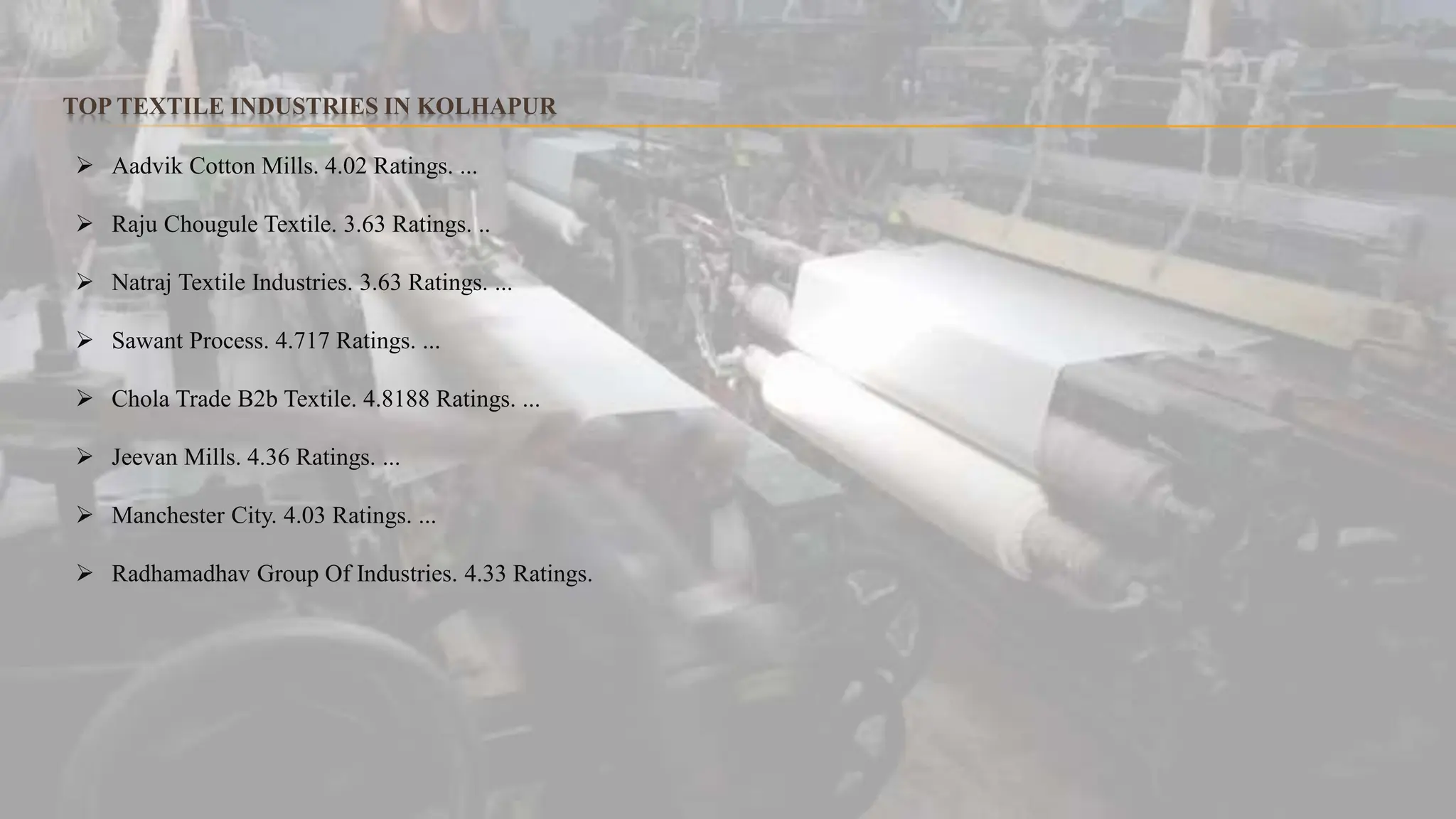Economy development of textile industry in kolhapur | PPTX