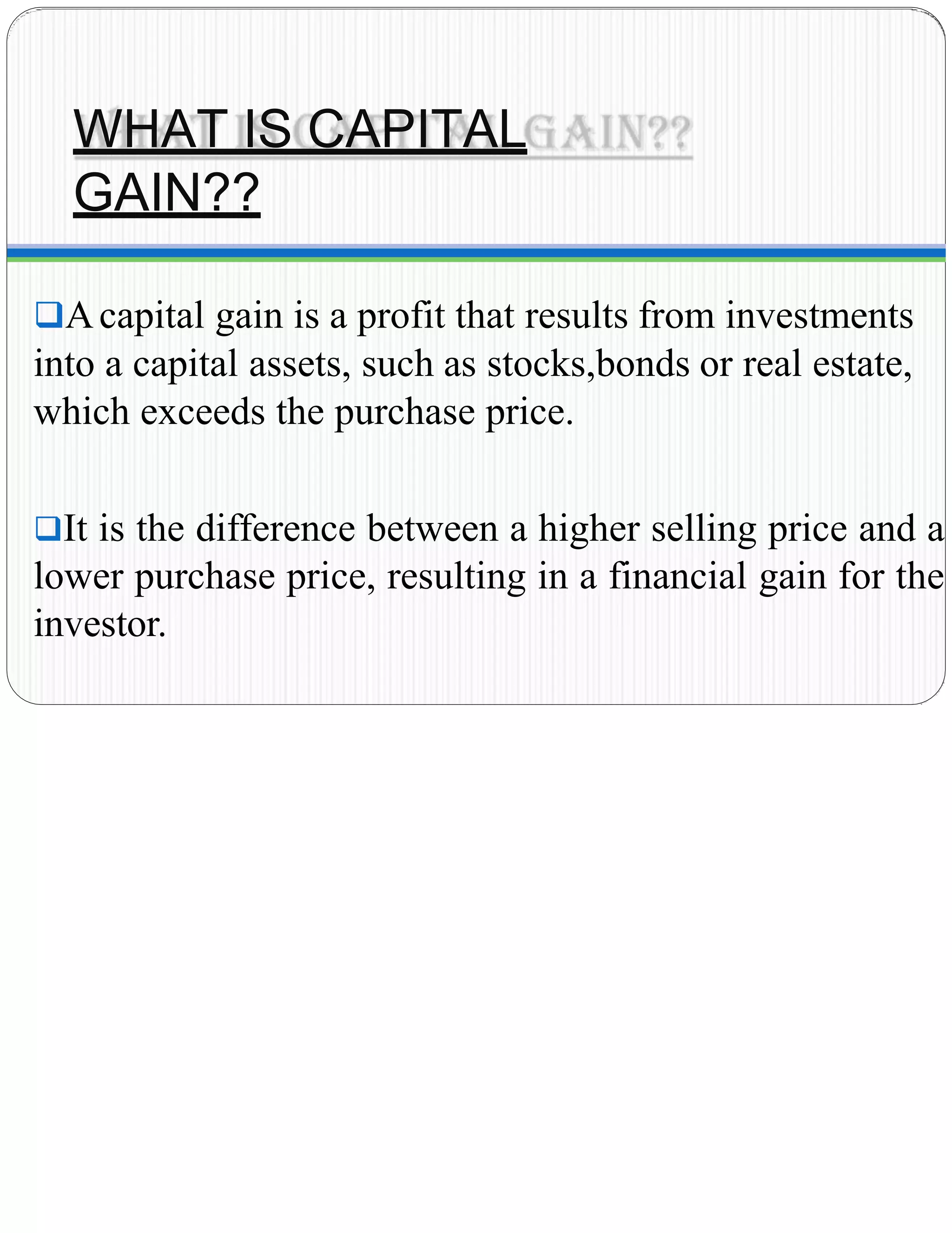 Capital gain | PPTX