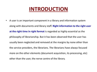 CATEGORIES OF USERS & THEIR NEEDS (IN CONTEXT OF LIBRARY) | PPTX