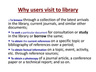 CATEGORIES OF USERS & THEIR NEEDS (IN CONTEXT OF LIBRARY) | PPTX