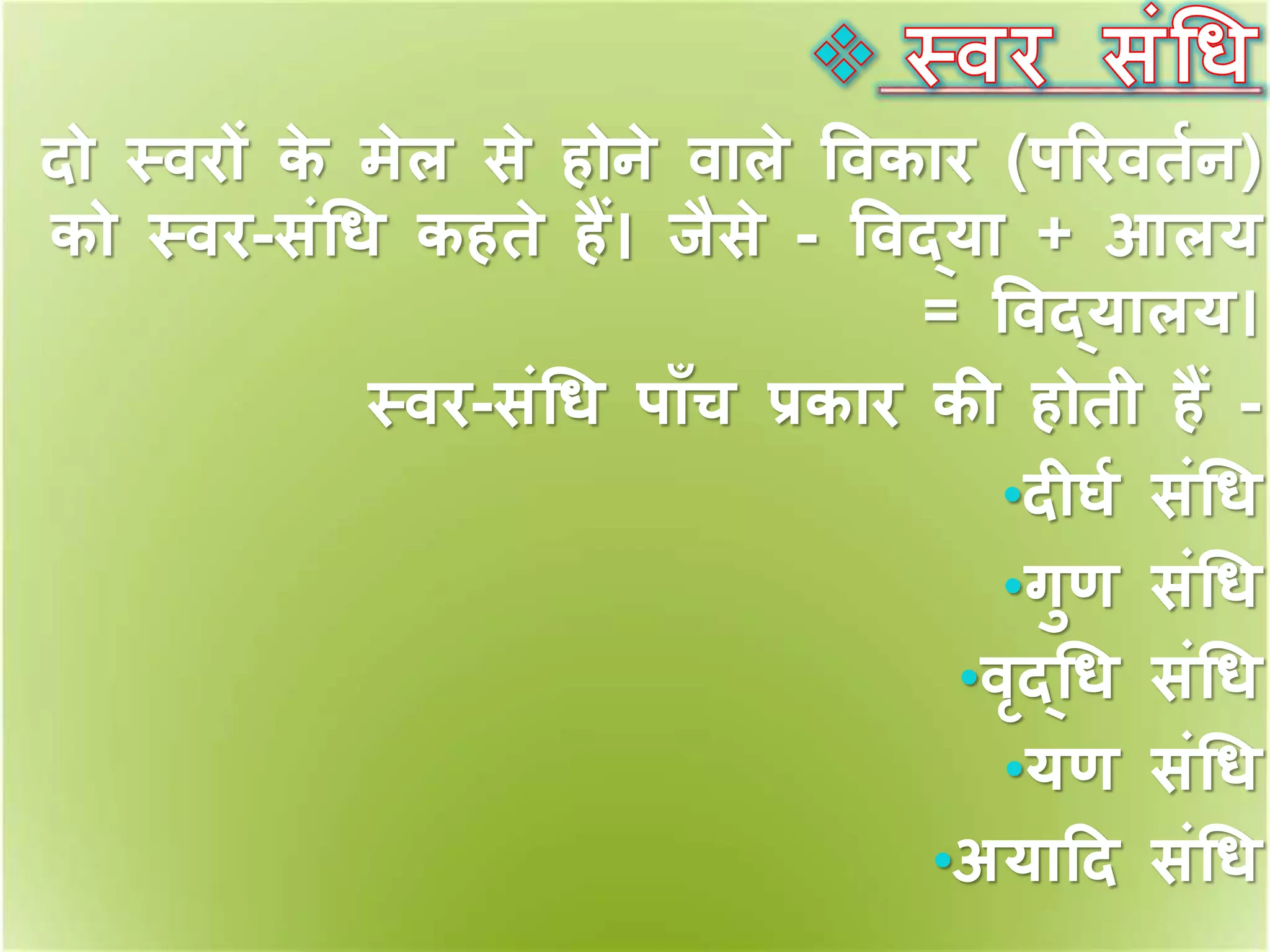 Sandhi and its types PPT in Hindi | PPTX