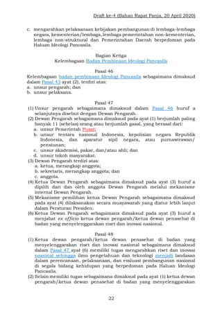 RUU HIP (draft ke 4) bahan Rapat Panja (20 April 2020) | PDF