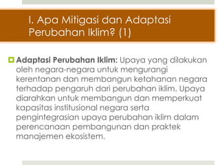 RUU Adaptasi dan Mitigasi Perubahan Iklim | PDF