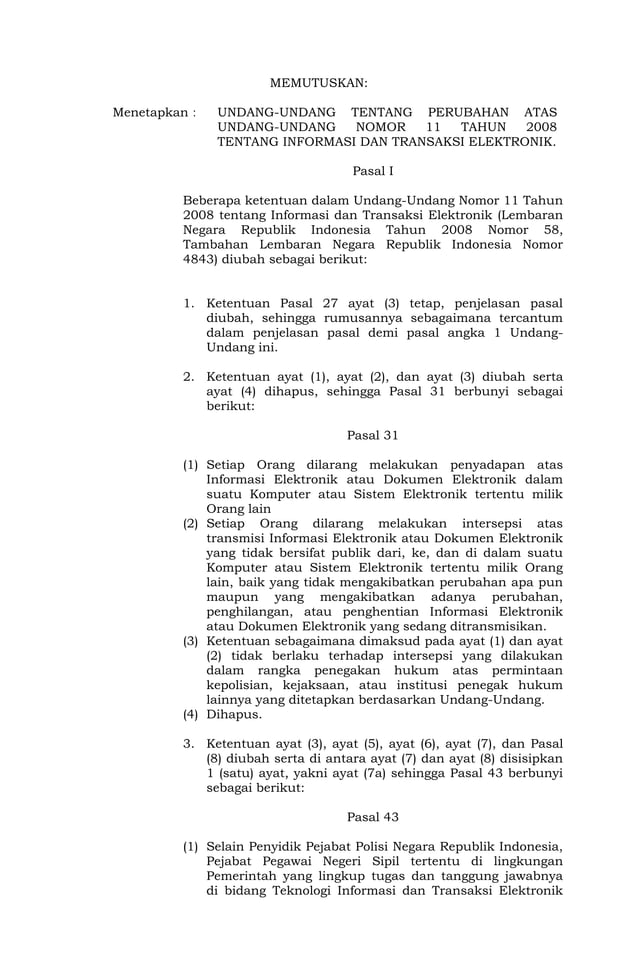 RUU Perubahan UU ITE | PDF