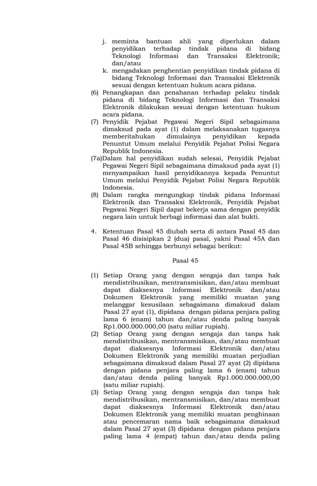 RUU Perubahan UU ITE | PDF