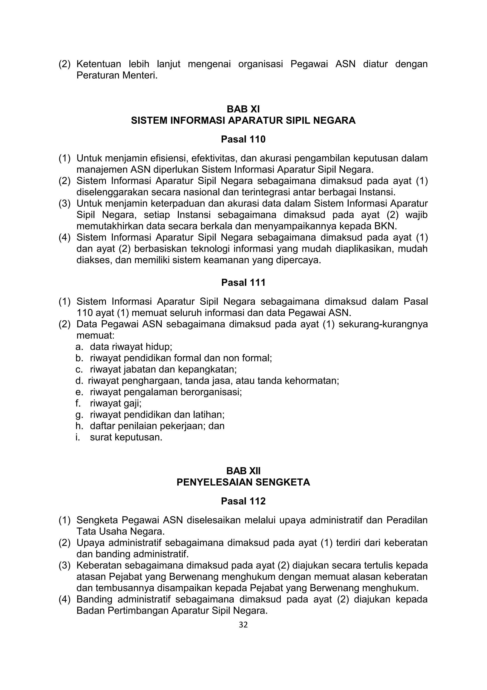 Ruu ruu tentang_aparatur_sipil_negara | PDF