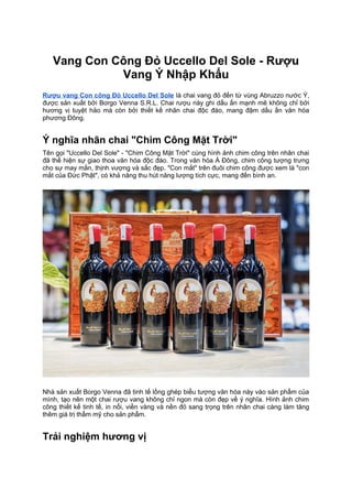 Rượu Vang Con Công Đỏ Uccello Del Sole.docx
