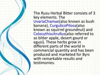 Ruzu Herbal Bitters | PPT