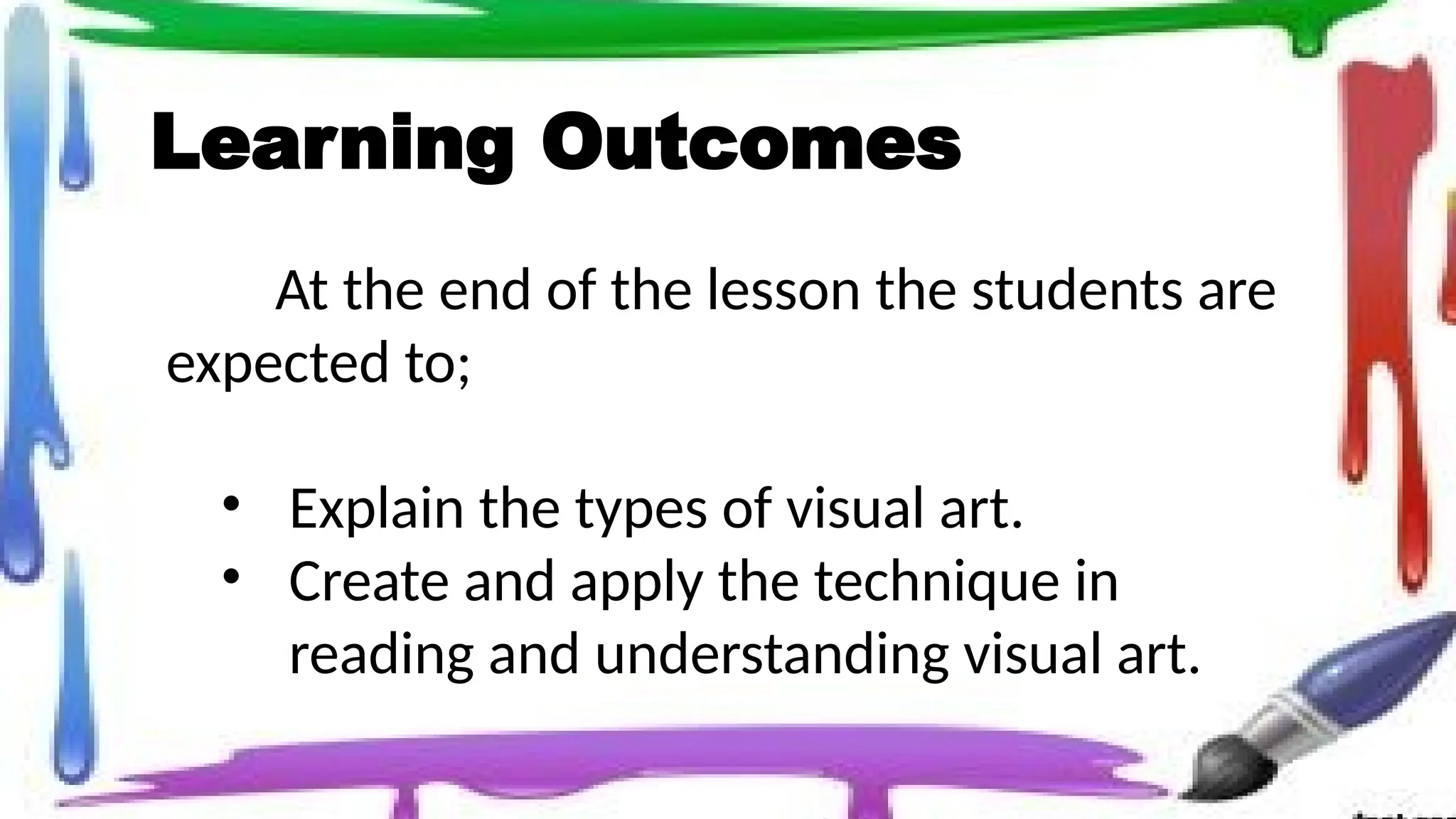 Reading Visual Art - Lesson 1 (Types of Visual Art) | PPTX
