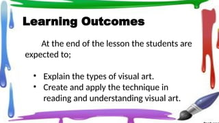 Reading Visual Art - Lesson 1 (Types of Visual Art) | PPTX