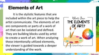 Reading Visual Art - Lesson 2 (Elements of Art) | PPTX