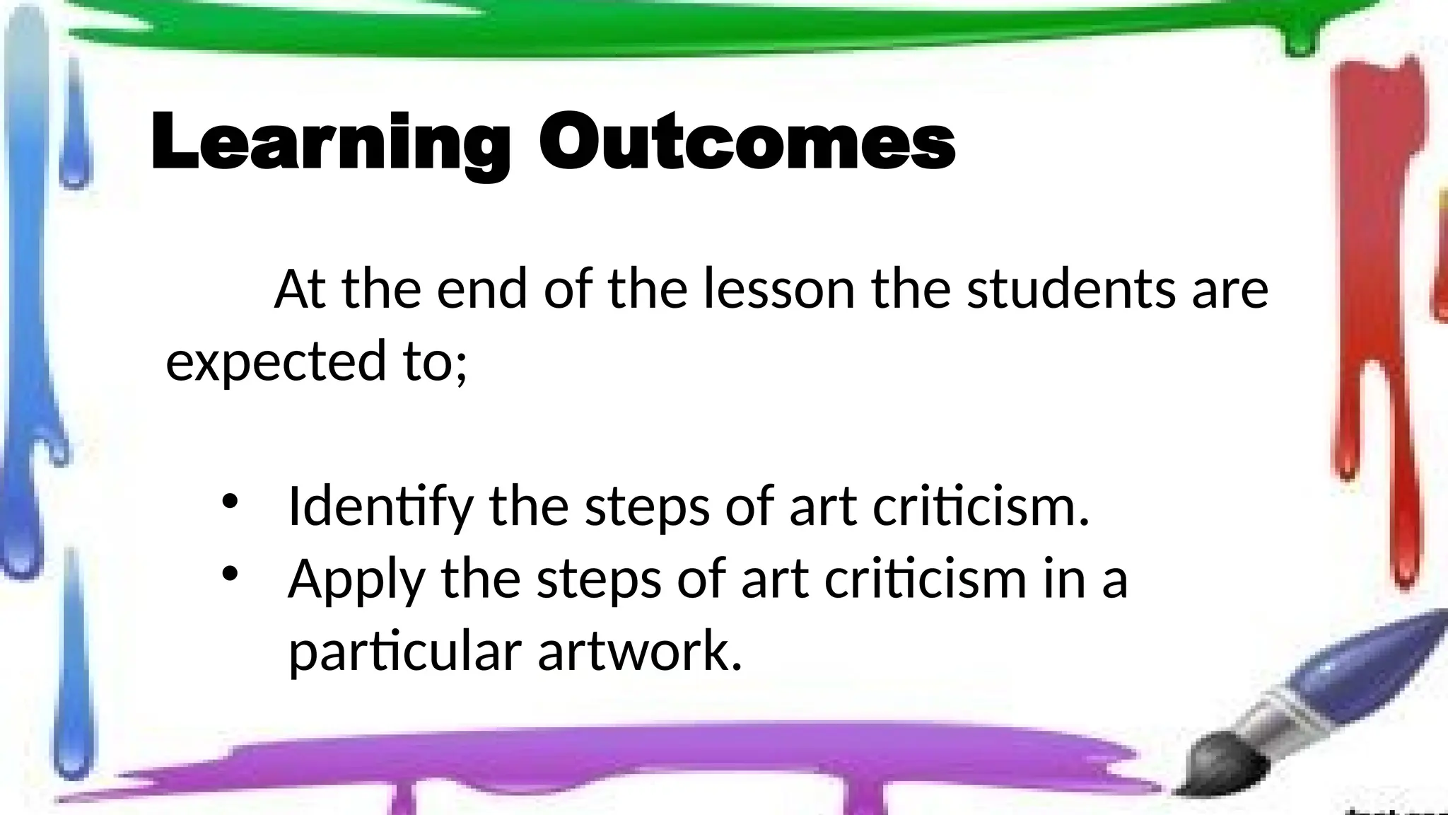 Reading Visual Art - Lesson 3 (Art Criticism) | PPTX