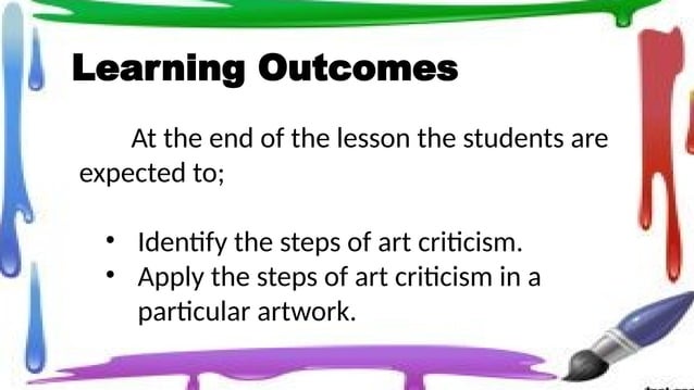 Reading Visual Art - Lesson 3 (Art Criticism) | PPTX