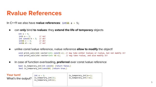 C++11: Rvalue References, Move Semantics, Perfect Forwarding