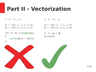 R vectorization | PPT