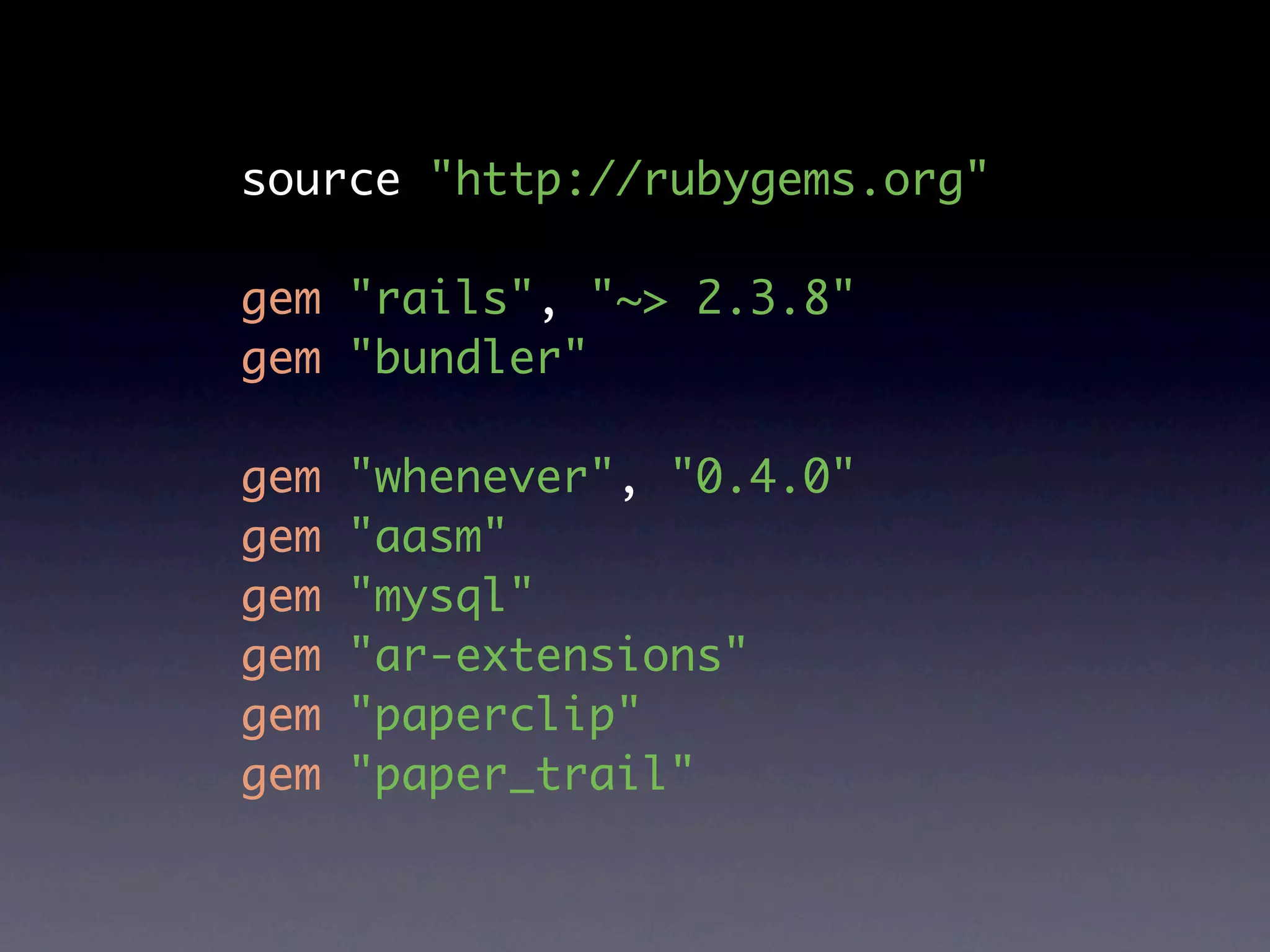 RVM, Bundler and Ruby Tracker | KEY