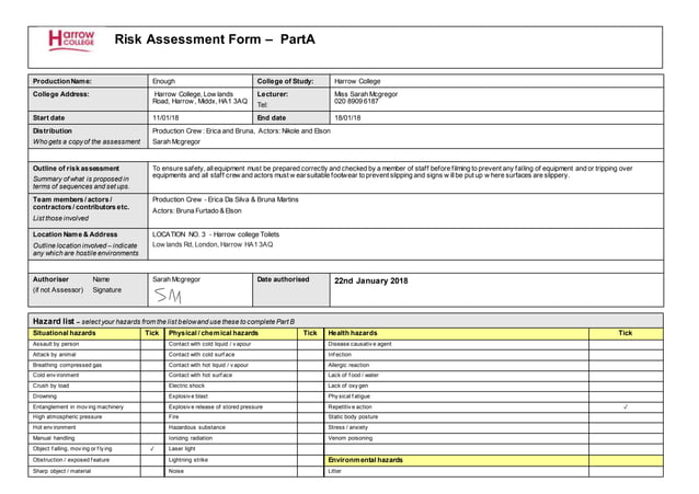 Toilets copy of risk assessment | PPT