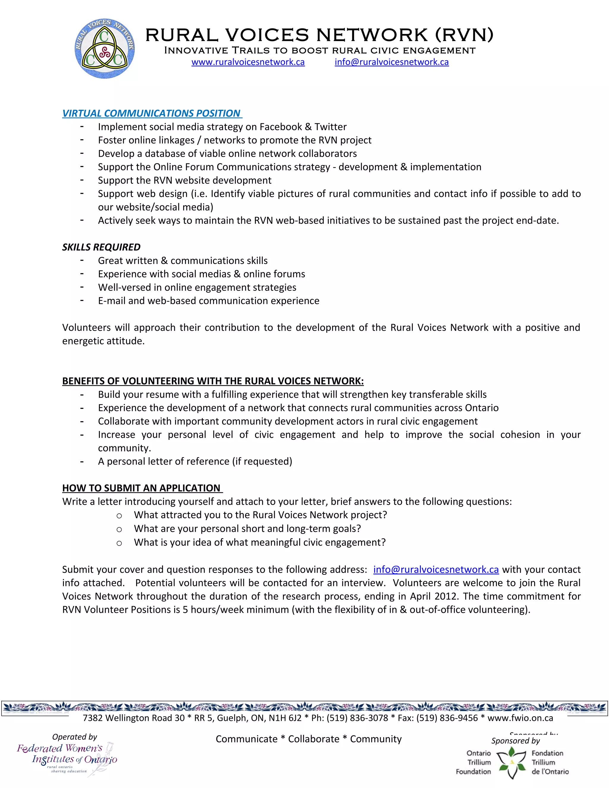 RVN VOLUNTEER POSITIONS | DOC