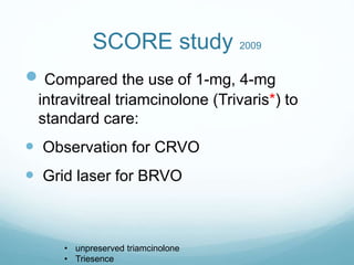 Retinal Vein Occlusion Studies | PPT