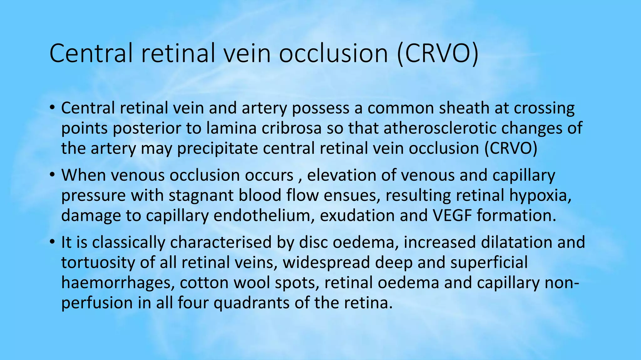 Retinal Vein Occlusion | PPTX