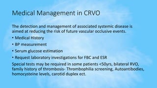 Retinal Vein Occlusion | PPTX