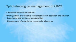 Retinal Vein Occlusion | PPTX