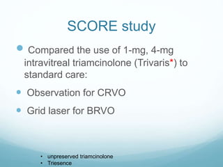 Retinal Vein Occlusion Studies | PPT