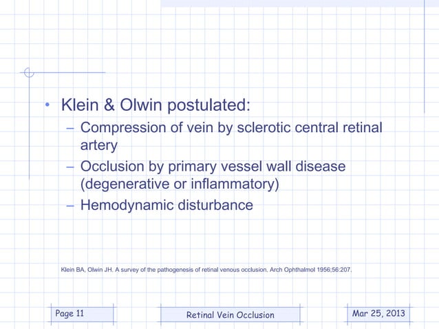 Central Retinal Vein Occlsion (CRVO) | PPT | Eye and Vision Conditions ...