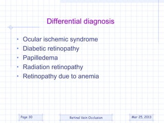 Central Retinal Vein Occlsion (CRVO) | PPT