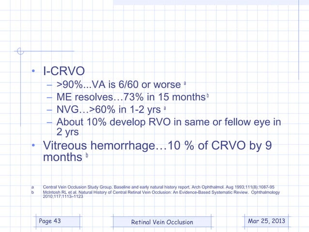 Central Retinal Vein Occlsion (CRVO) | PPT | Eye and Vision Conditions ...
