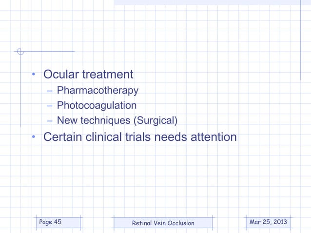 Central Retinal Vein Occlsion (CRVO) | PPT | Eye and Vision Conditions ...