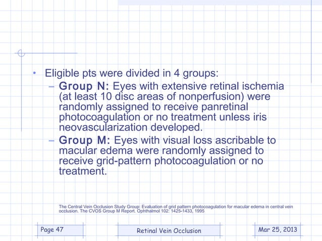 Central Retinal Vein Occlsion (CRVO) | PPT | Eye and Vision Conditions ...