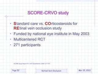 Central Retinal Vein Occlsion (CRVO) | PPT