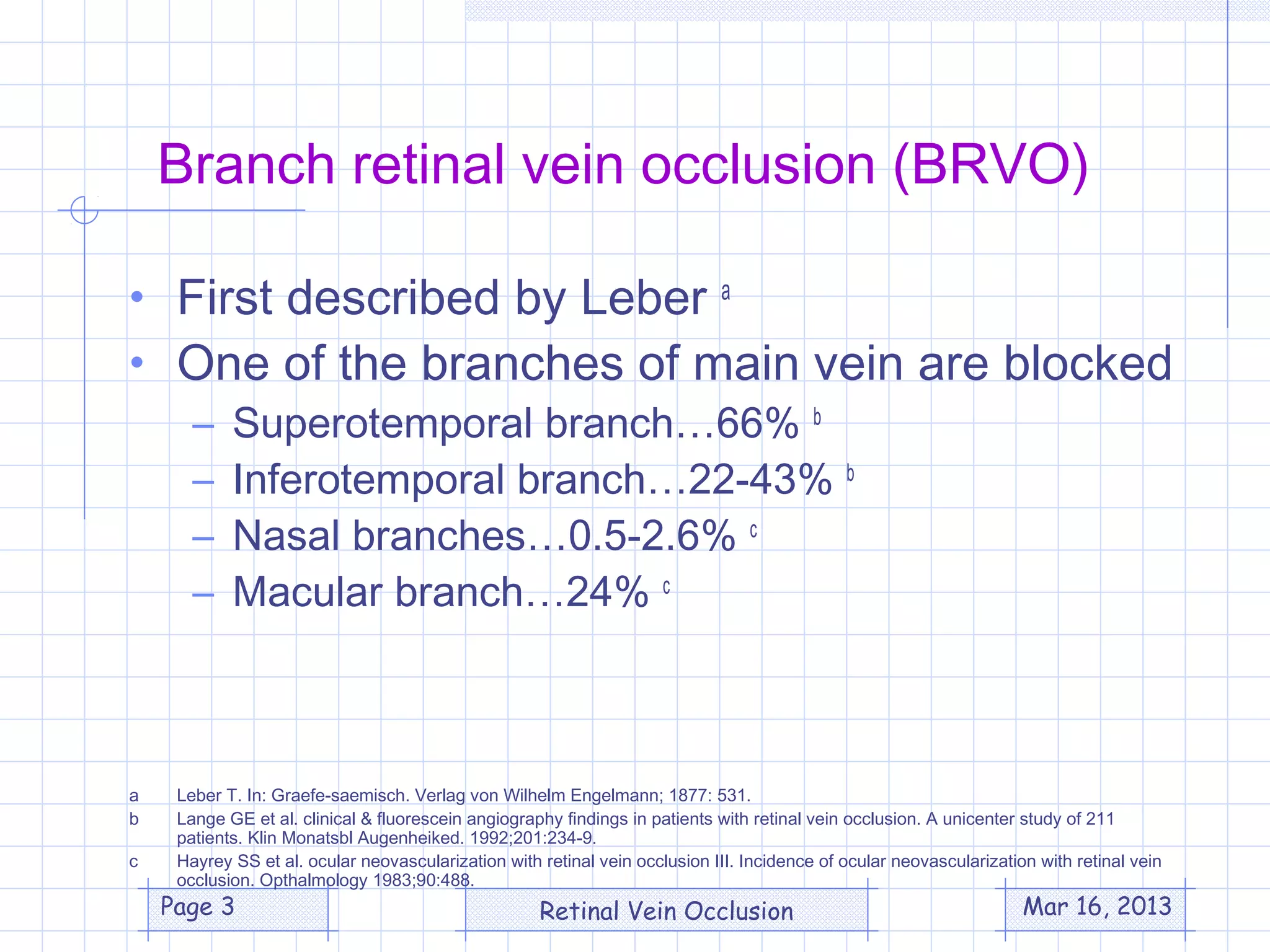 Branch Retinal Vein Occlsion (BRVO) | PPT