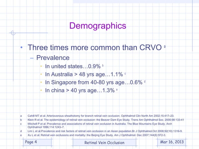 Branch Retinal Vein Occlsion (BRVO) | PPT | Eye and Vision Conditions ...